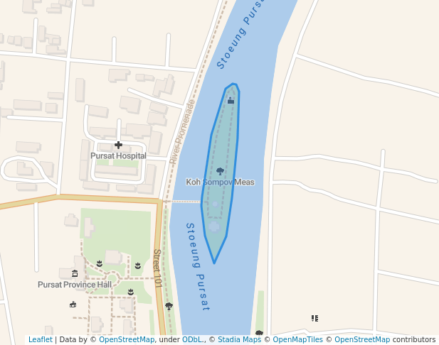 Koh Sompov Meas in Krong Pursat | Map and Routes