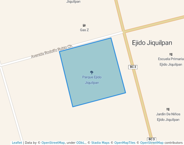 Parque Ejido Jiquilpan in Ejido México | Map and Routes