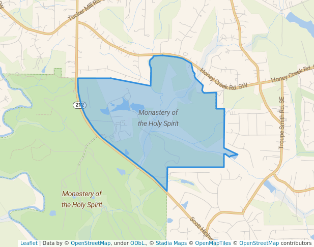 Monastery of the Holy Spirit in Conyers | Map and Routes