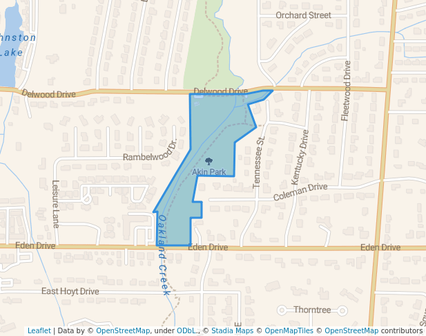 Akin Park in Longview | Map and Routes