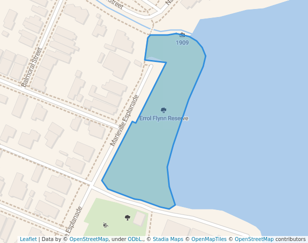 Errol Flynn Reserve in Sandy Bay | Map and Routes