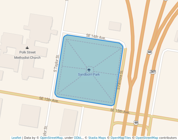 Sandborn Park in Amarillo | Map and Routes