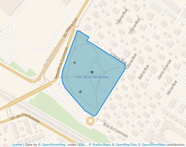 Parc de la Cité Berliet in Saint-Priest | Map and Routes