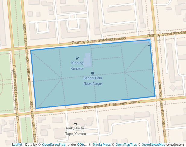 Gandhi Park in Almaty | Map and Routes