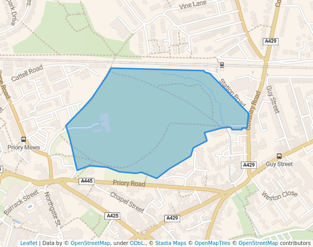Priory Park in Warwick | Map and Routes