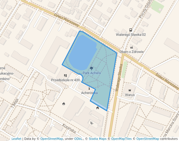 Park Achera in Warszawa | Map and Routes