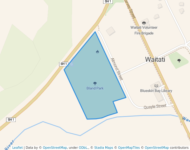 Bland Park in Waitati | Map and Routes
