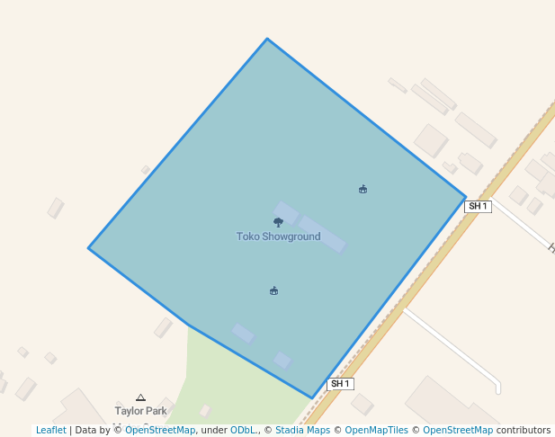 Toko Showground in Milton | Map and Routes
