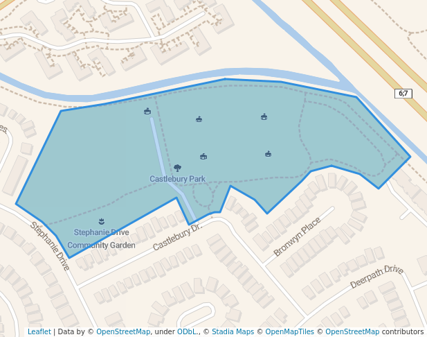 Castlebury Park in Guelph | Map and Routes