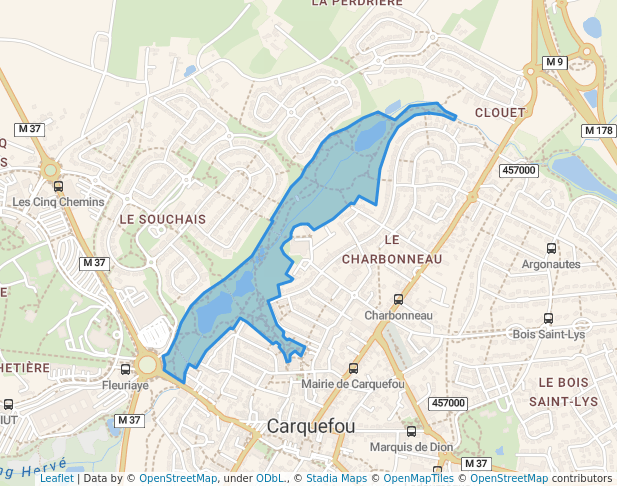 Parc du Charbonneau in Carquefou | Map and Routes