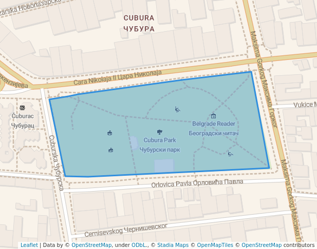 Cubura Park in Beograd | Map and Routes