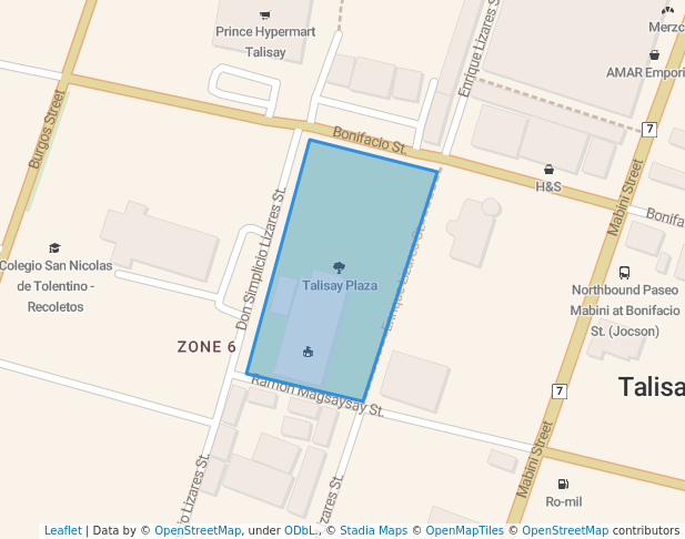 Talisay Plaza in Talisay City | Map and Routes