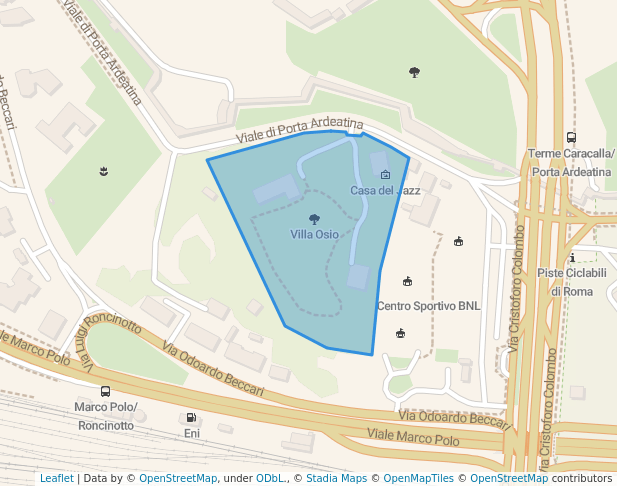 Villa Osio in Roma | Map and Routes