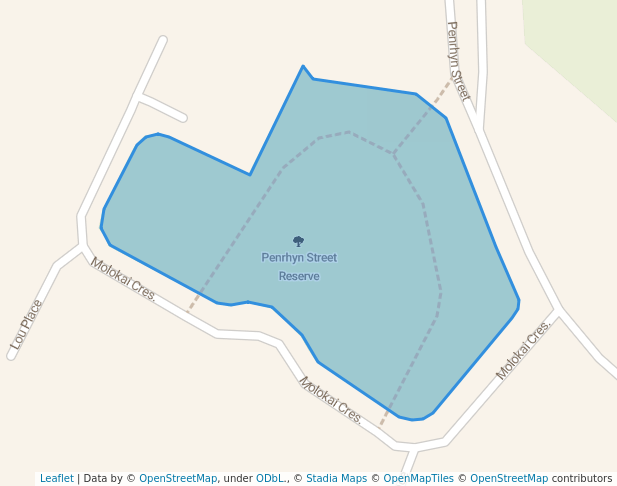 Penrhyn Street Reserve in Pacific Pines | Map and Routes