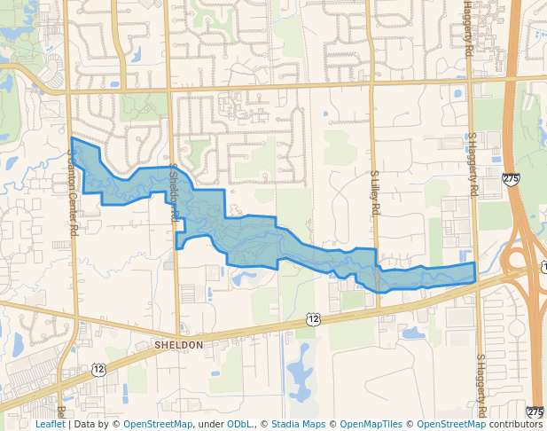 Lower Rouge Parkway in Canton | Map and Routes