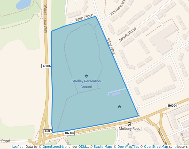 Strelley Recreation Ground in Nottingham | Map and Routes