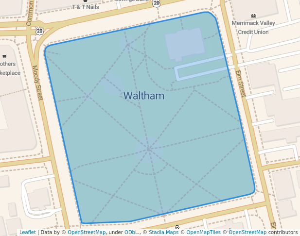 Waltham Common in Waltham | Map and Routes