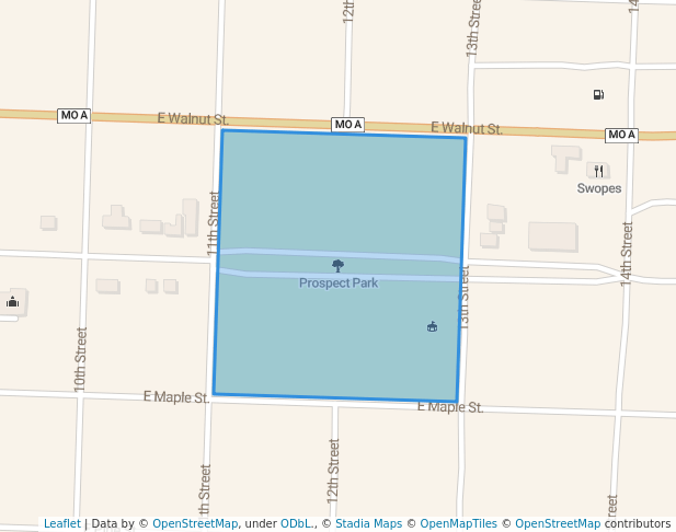 Prospect Park in Rich Hill | Map and Routes