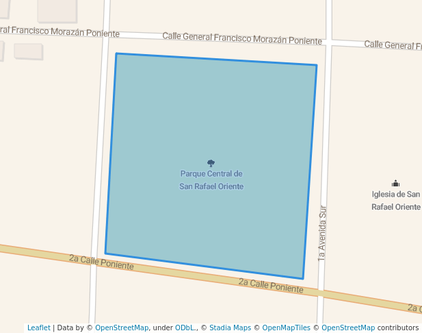 Parque Central de San Rafael Oriente in San Rafael Oriente | Map and Routes