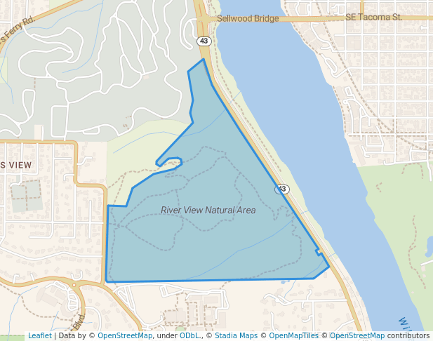 River View Natural Area in Portland | Map and Routes
