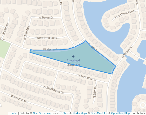 Arrowhead Lakes Park in Glendale | Map and Routes