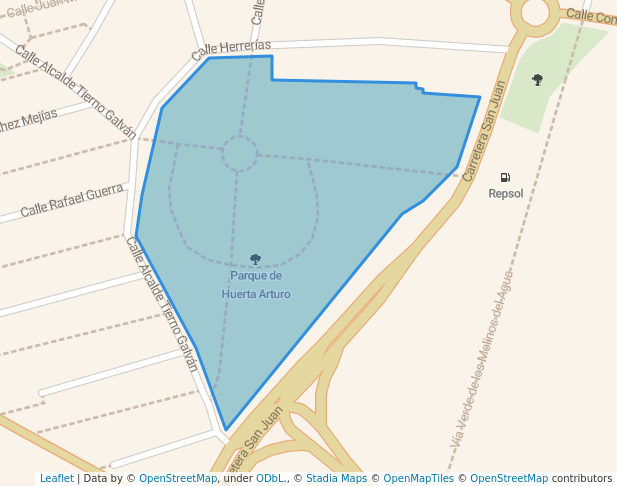 Parque de Huerta Arturo in Valverde del Camino | Map and Routes