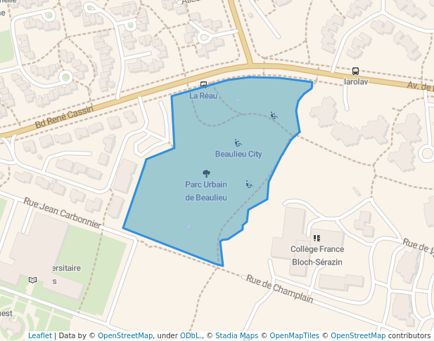 Parc Urbain de Beaulieu in Poitiers | Map and Routes