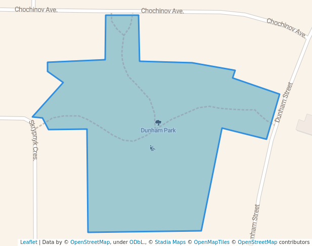 Dunham Park in Winnipeg | Map and Routes