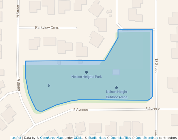 Nelson Heights Park in Cold Lake | Map and Routes