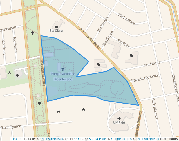 Parque Acuático Bicentenario in Ciudad Apodaca | Map and Routes