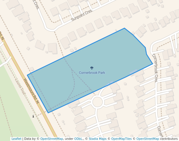 Cornerbrook Park in Waterloo | Map and Routes