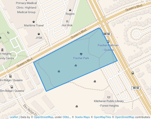 Fischer Park in Kitchener | Map and Routes