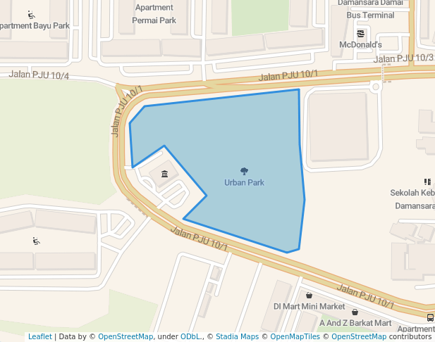 Urban Park in Petaling Jaya | Map and Routes