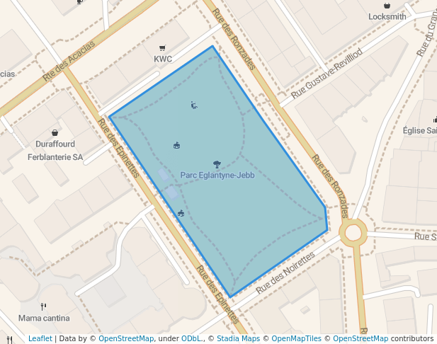 Parc Eglantyne-Jebb in Carouge | Map and Routes