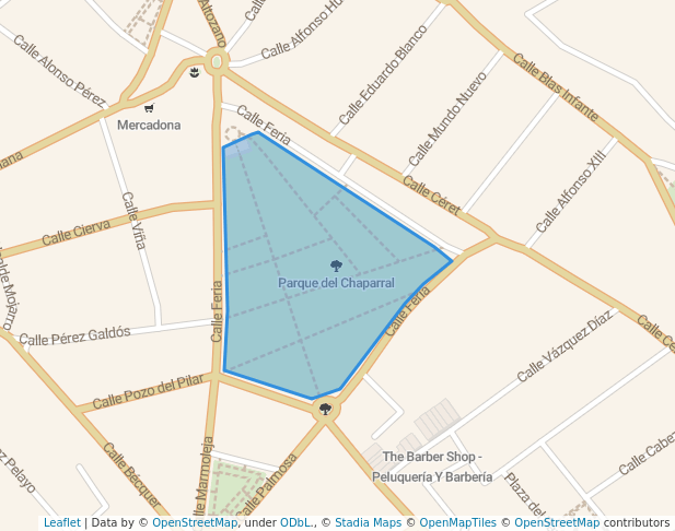 Parque del Chaparral in Almonte | Map and Routes