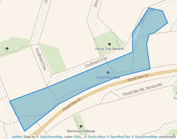 Hazel Glen Park in Doreen | Map and Routes