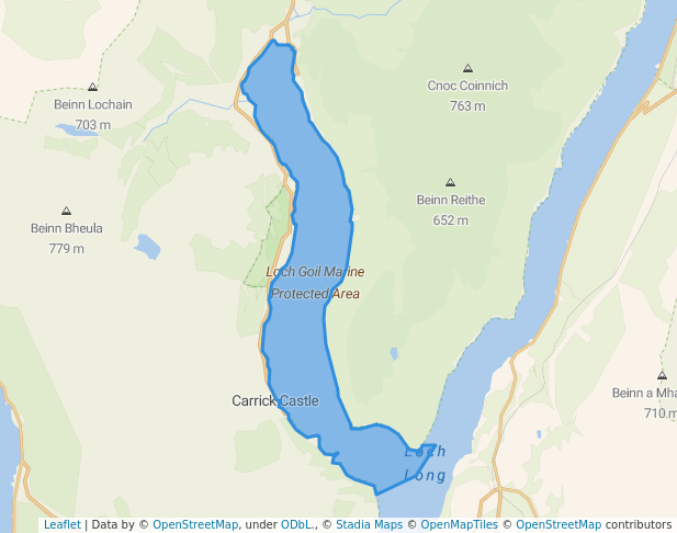 Loch Goil Marine Protected Area in undefined | Map and Routes