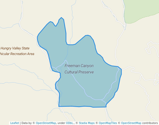 Freeman Canyon Cultural Preserve in Lebec | Map and Routes