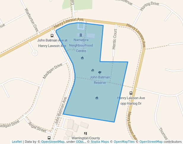 John Batman Reserve in Werrington County | Map and Routes