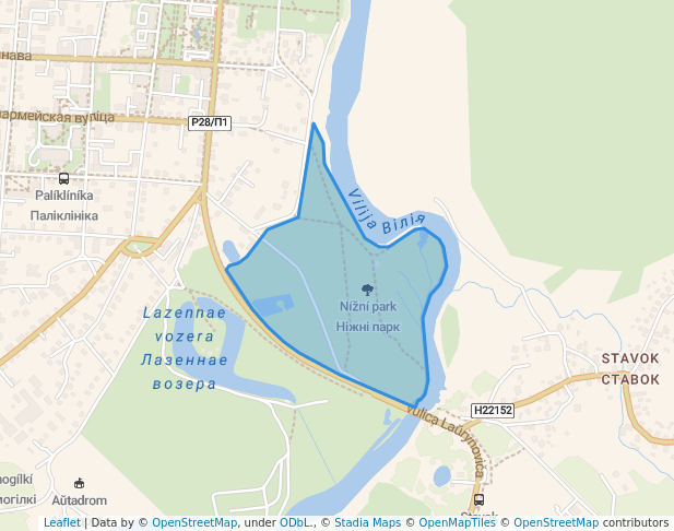 Нижний парк in Vilejka | Map and Routes