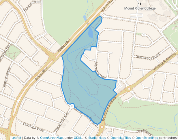 Centennial Park Drive Reserve in Craigieburn | Map and Routes