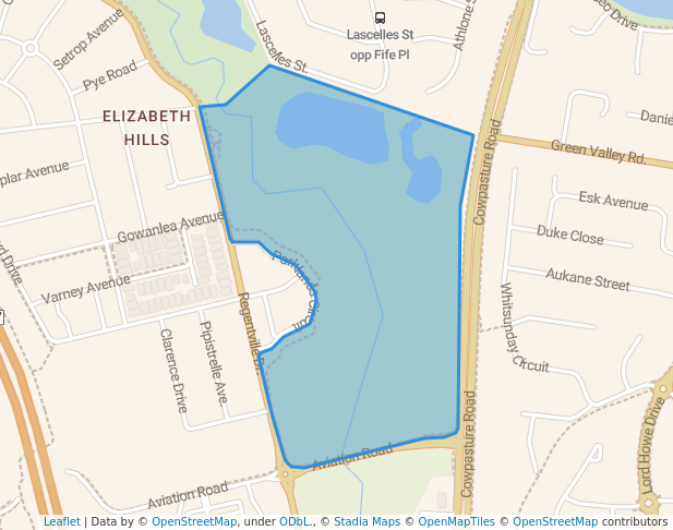 Len Waters Park in Elizabeth Hills | Map and Routes