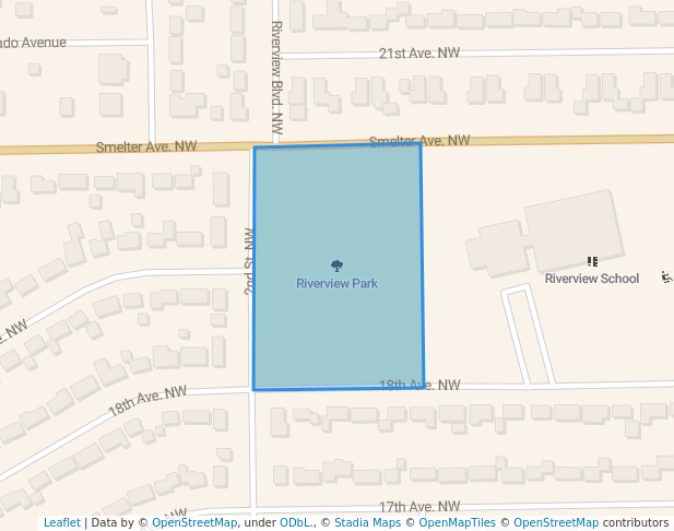 Riverview Park in Great Falls | Map and Routes