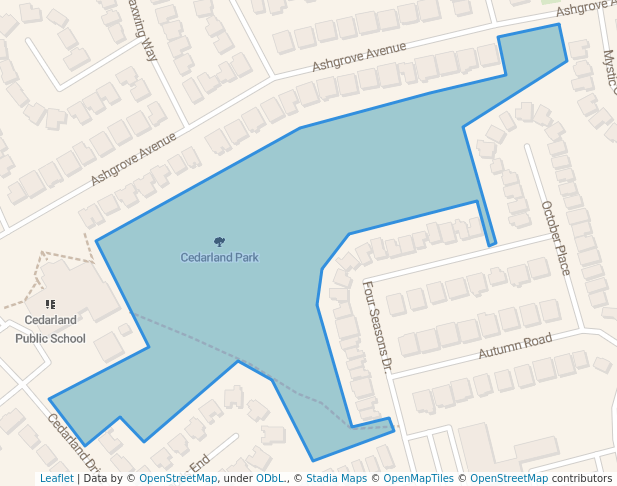 Cedarland Park in Brantford | Map and Routes