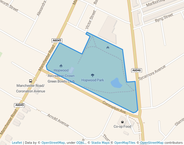 Hopwood Park in Heywood | Map and Routes
