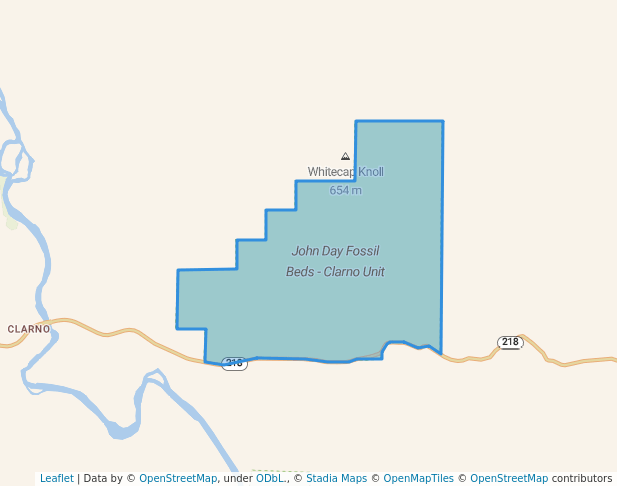 John Day Fossil Beds - Clarno Unit in Fossil | Map and Routes