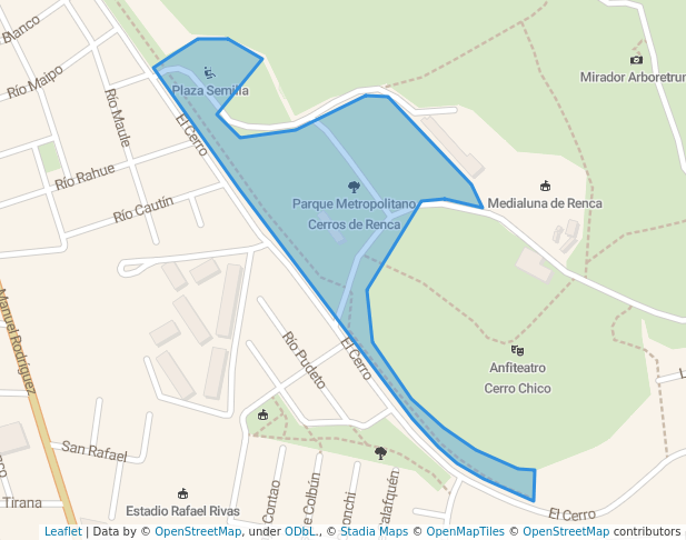 Parque Metropolitano Cerros de Renca in Renca | Map and Routes