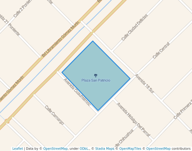 Plaza San Patricio in Delicias | Map and Routes