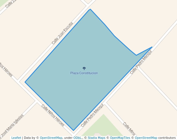 Plaza Constitucion in Pedro Meoqui | Map and Routes