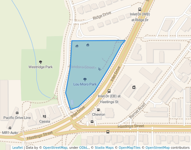 Lou Moro Park in Burnaby | Map and Routes